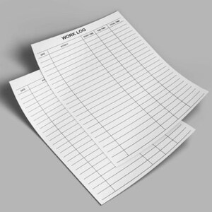 Work Time Log, Employee Time Sheet, Time Tracker, Work Log, Time Sheet ...