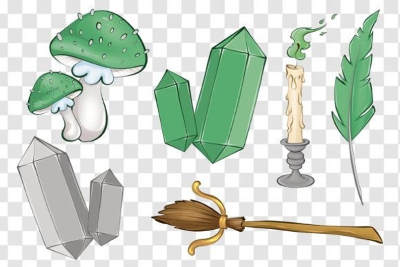 Watercolor Magic School Clipart, Witch Supplies, Wizard Academy Clip ...