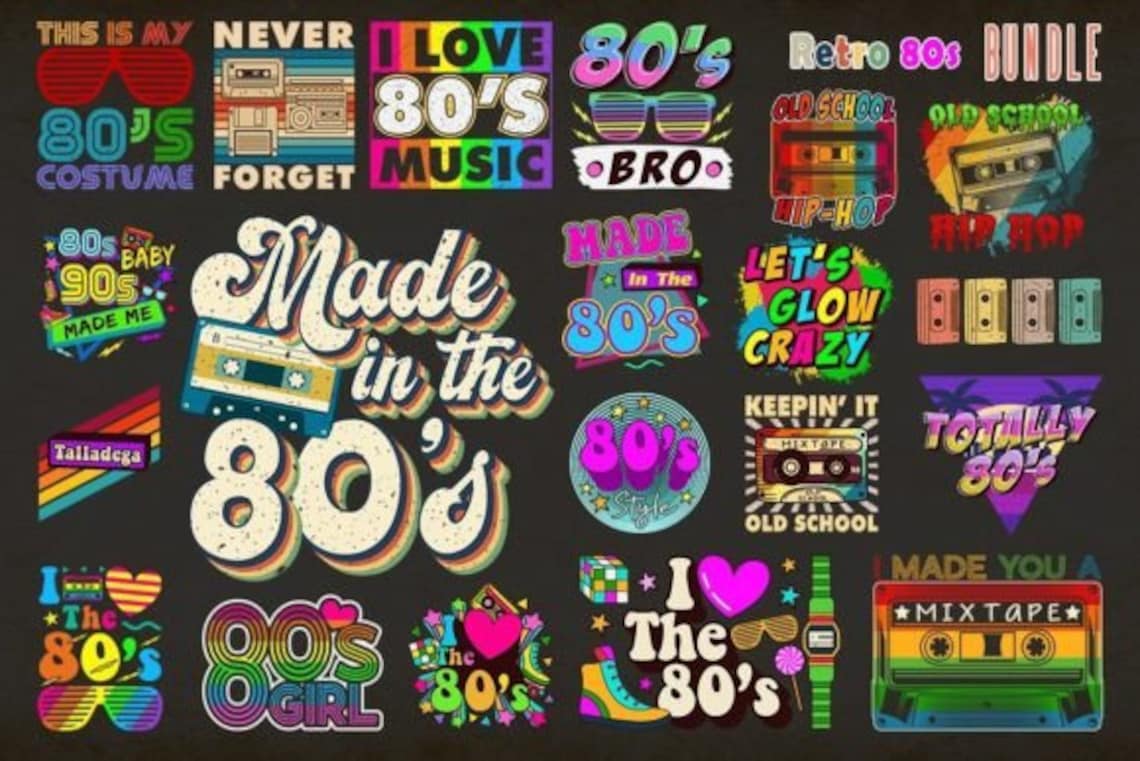 Retro 80s SVG Bundle Back to the 80s Svg, Eighties Svg, 80s Birthday ...