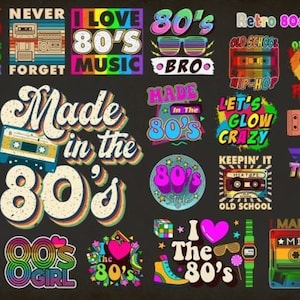 Retro 80s SVG Bundle Back to the 80s Svg, Eighties Svg, 80s Birthday ...