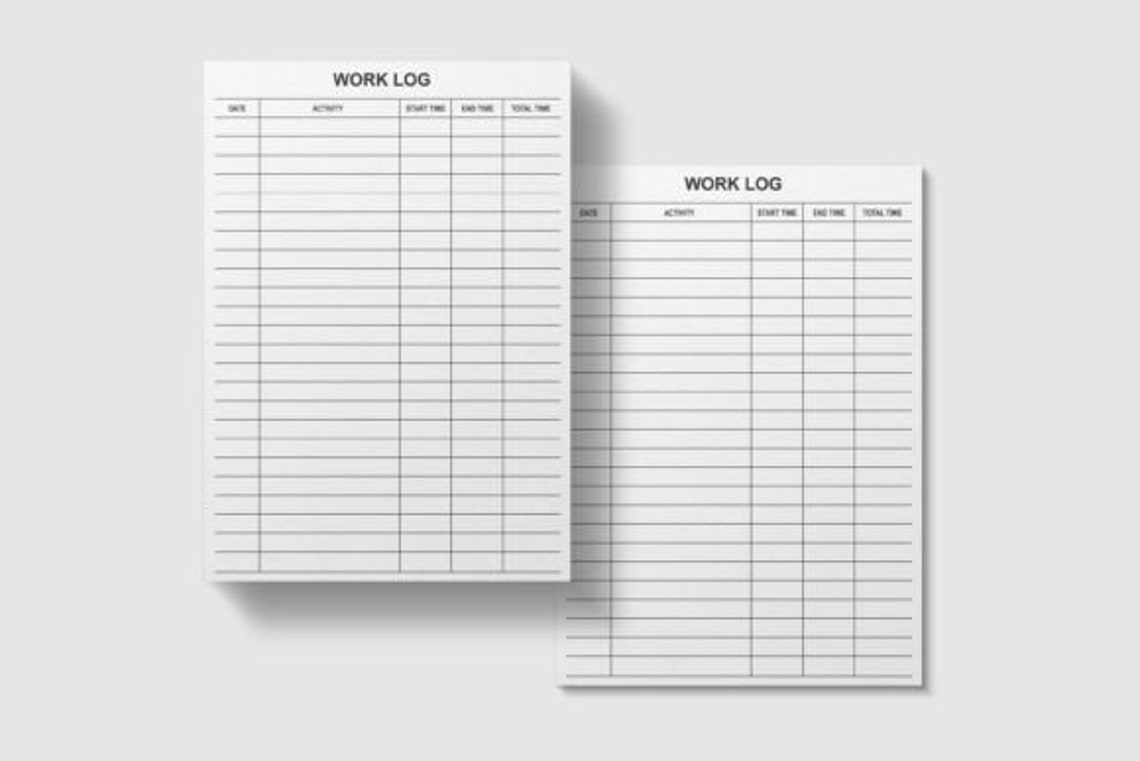 Work Time Log, Employee Time Sheet, Time Tracker, Work Log, Time Sheet ...
