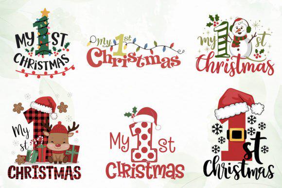 Baby's First Christmas Svg Bundle, 1st Christmas Sublimation Clipart ...