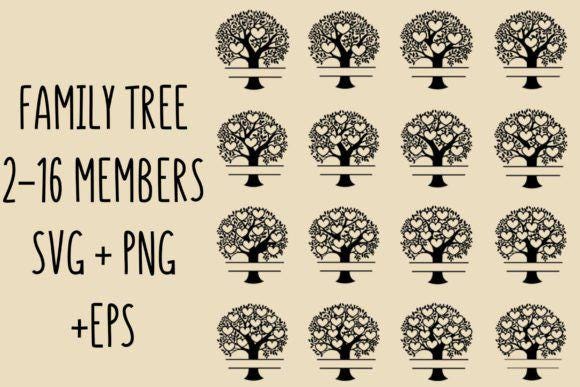 Family Tree Svg Bundle 2-16 Members Family Svg Tree of Life Svg Family ...