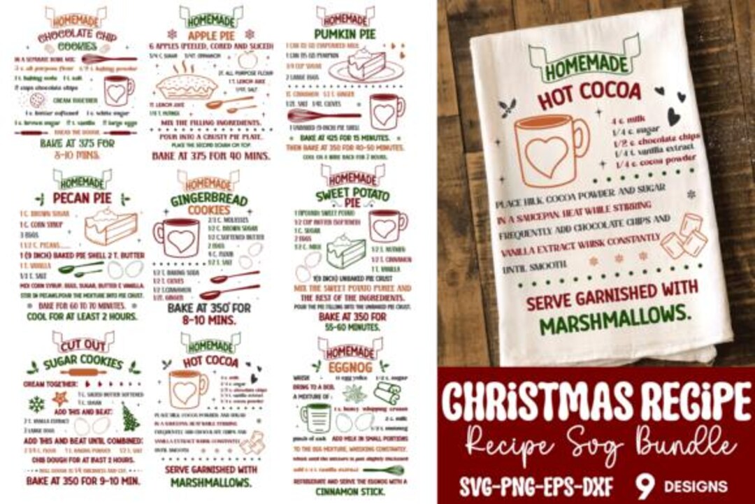 Christmas Cookie Recipe Svg - Etsy