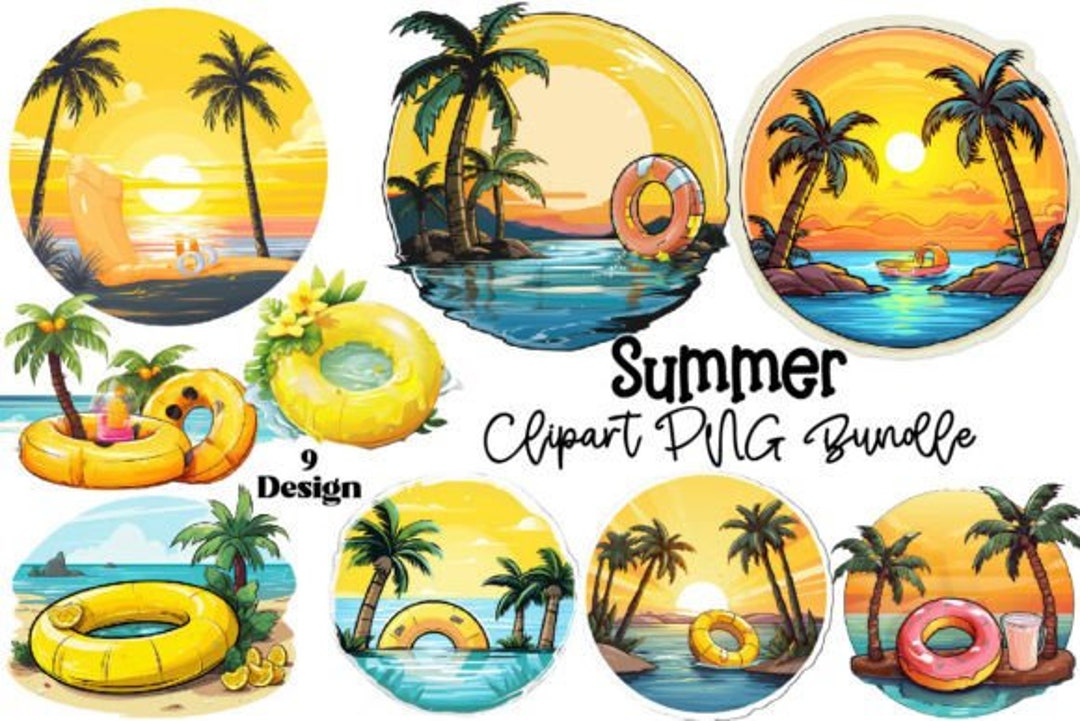 Beach Holiday Clipart, Summer Clipart, Boho Beach Graphics, Ocean Lover ...