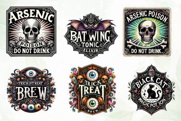 Potion Labels Bundle 19 Designs PNG Apothecary Halloween Potion Labels ...