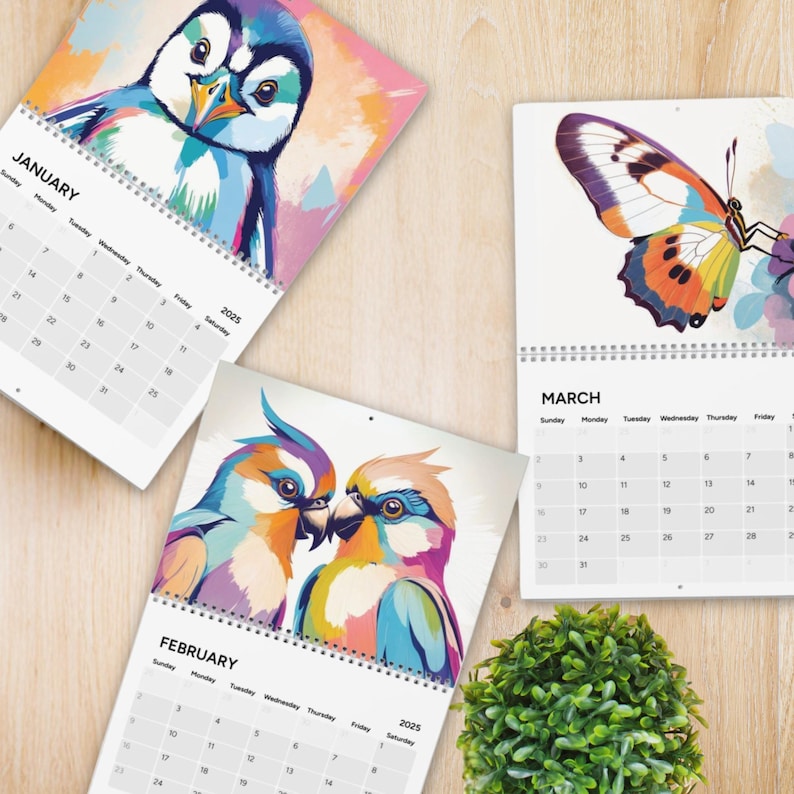 2025 Animal Themed Wall Calendar, Large Monthly Calendar, Modern Pop ...