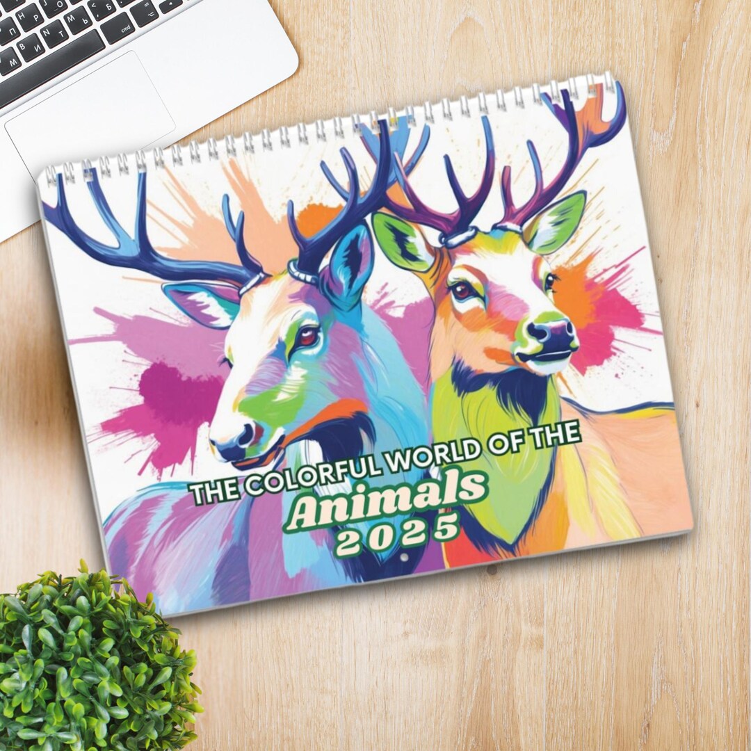 2025 Animal Themed Wall Calendar, Large Monthly Calendar, Modern Pop ...