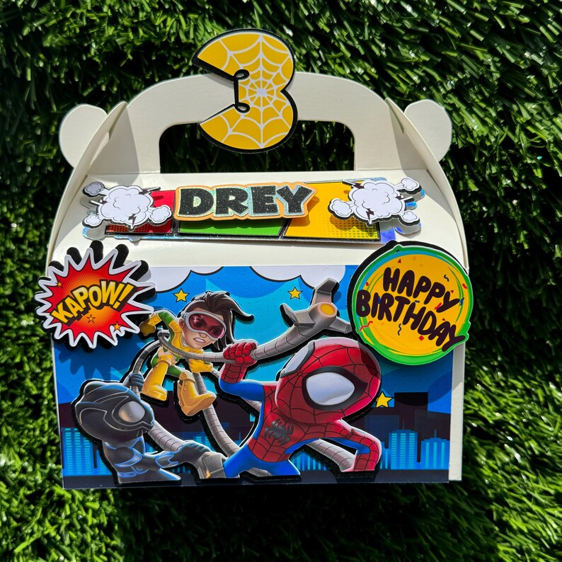 Spidey and Friends Themed Party Favor Gable Boxes - Etsy