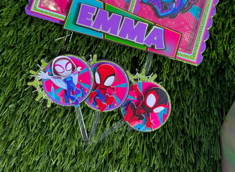 Spidey and Friends Cupcake Toppers - Etsy