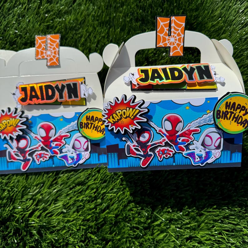 Spidey and Friends Themed Party Favor Gable Boxes - Etsy