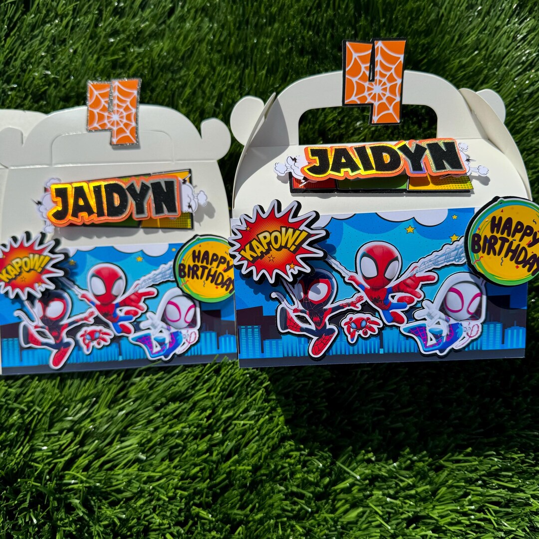 Spidey and Friends Themed Party Favor Gable Boxes - Etsy