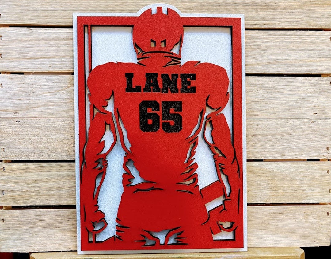 FOOTBALL WOOD SIGN - Custom Laser Cut - Your Colors, Your Name - Etsy