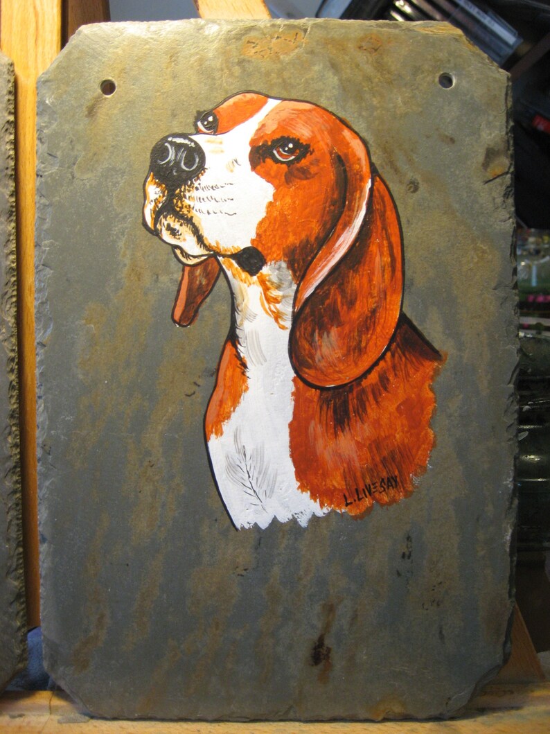 PET PORTRAIT on SLATE / Dogs / Cats / Birds / Hand Painted / - Etsy