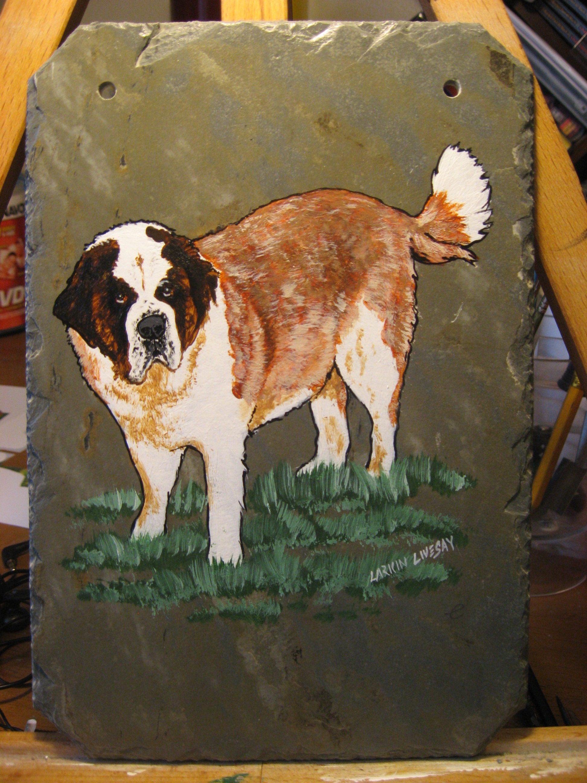 PET PORTRAIT on SLATE / Dogs / Cats / Birds / Hand Painted / - Etsy