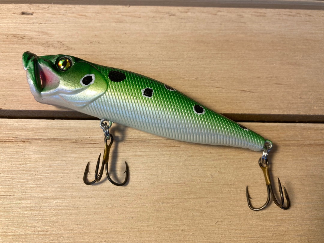 Top Water Popper - Frog Pattern - Handmade Fishing Lure - Etsy