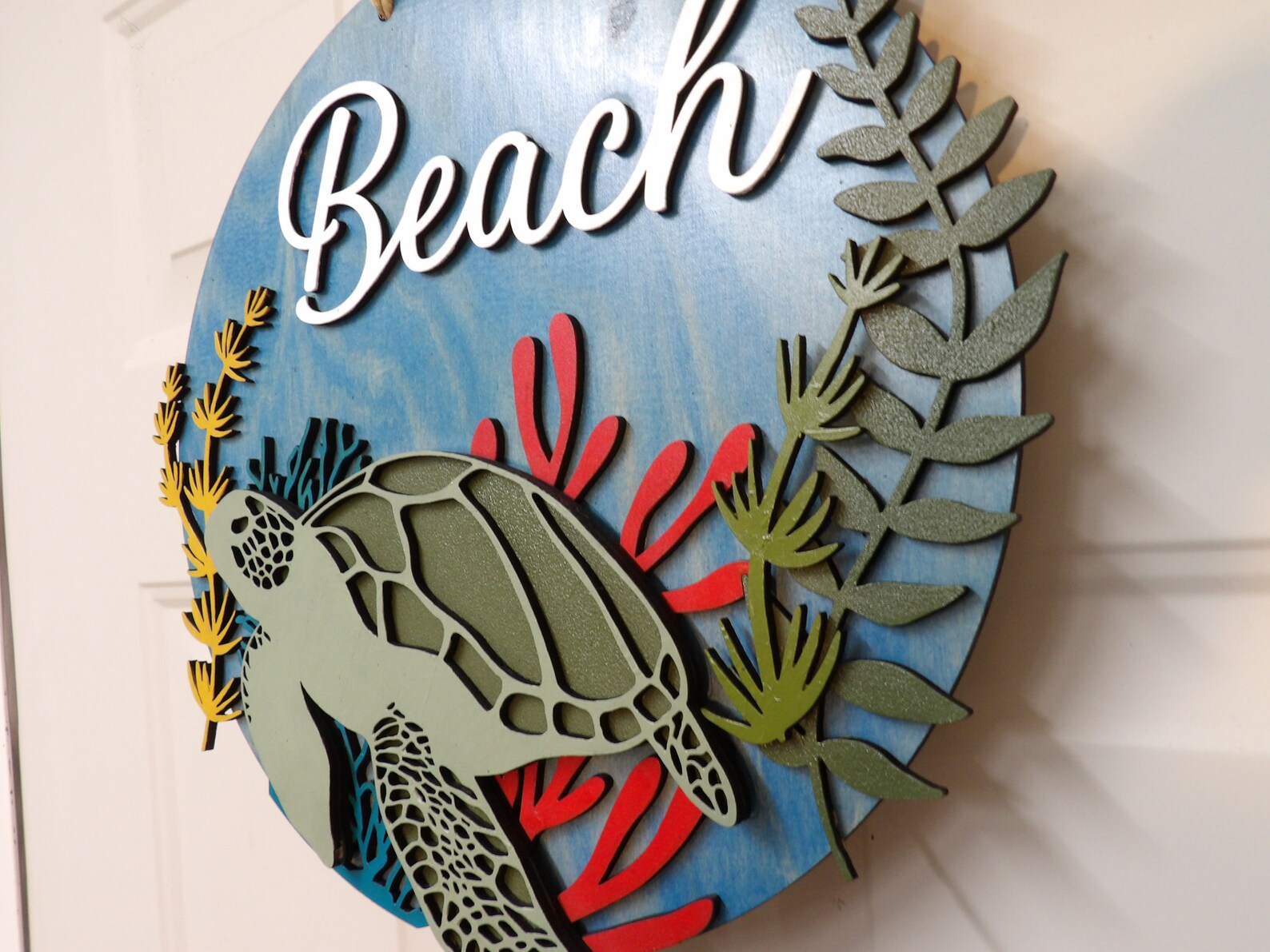 Sea Turtle Welcome Sign / Beach Decor / Ocean Decor / Door Hanger ...