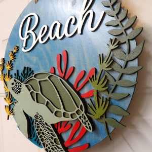 Sea Turtle Welcome Sign / Beach Decor / Ocean Decor / Door Hanger ...