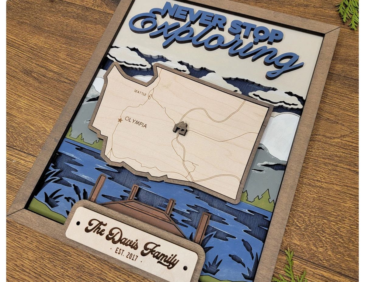 STATE Map SERIES 3d Laser Cut Map Custom Made in USA - Etsy