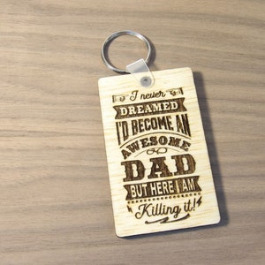 LASER ENGRAVED KEYCHAIN for Dad - Etsy