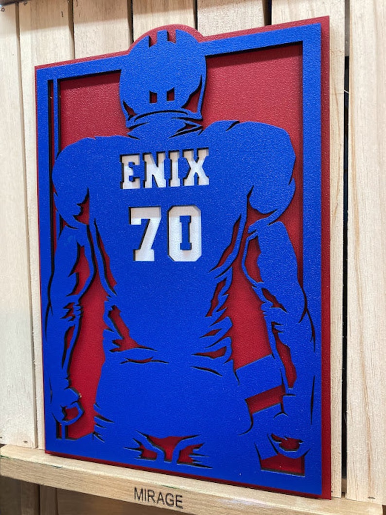 FOOTBALL WOOD SIGN Custom Laser Cut Your Colors, Your Name - Etsy