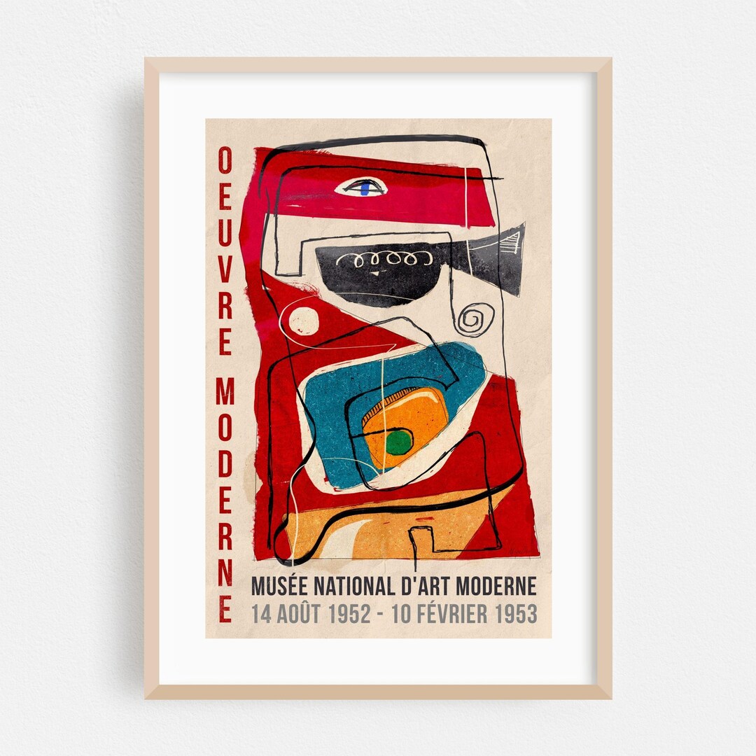 Modern Art Print, Abstract Wall Art, Vintage Poster Framed Art ...