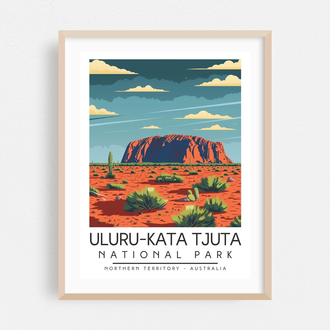 A Vintage Illustration of Uluru-kata Tjuta National Park Northern ...