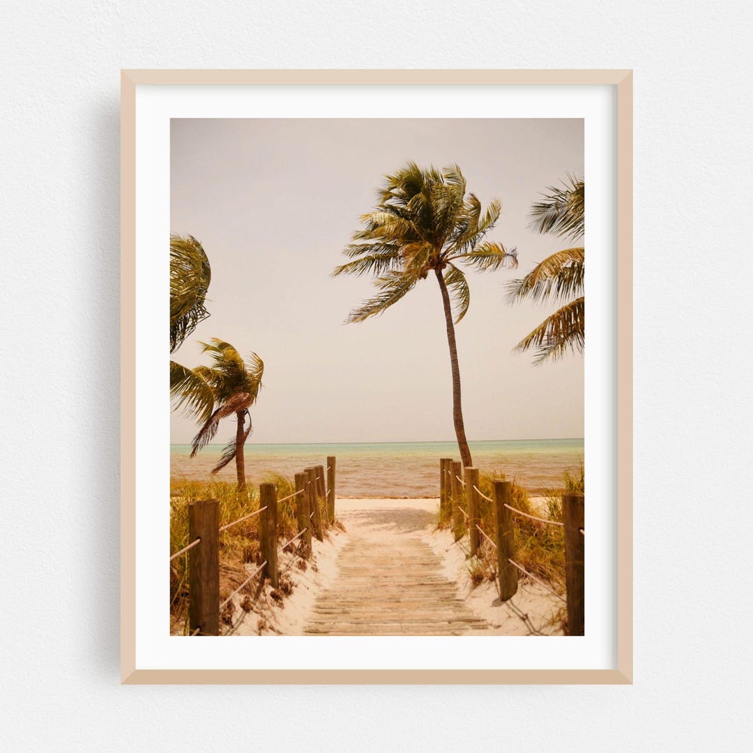 Key West Print, Florida Wall Art, Beach Framed Art, Palm Tree Home ...
