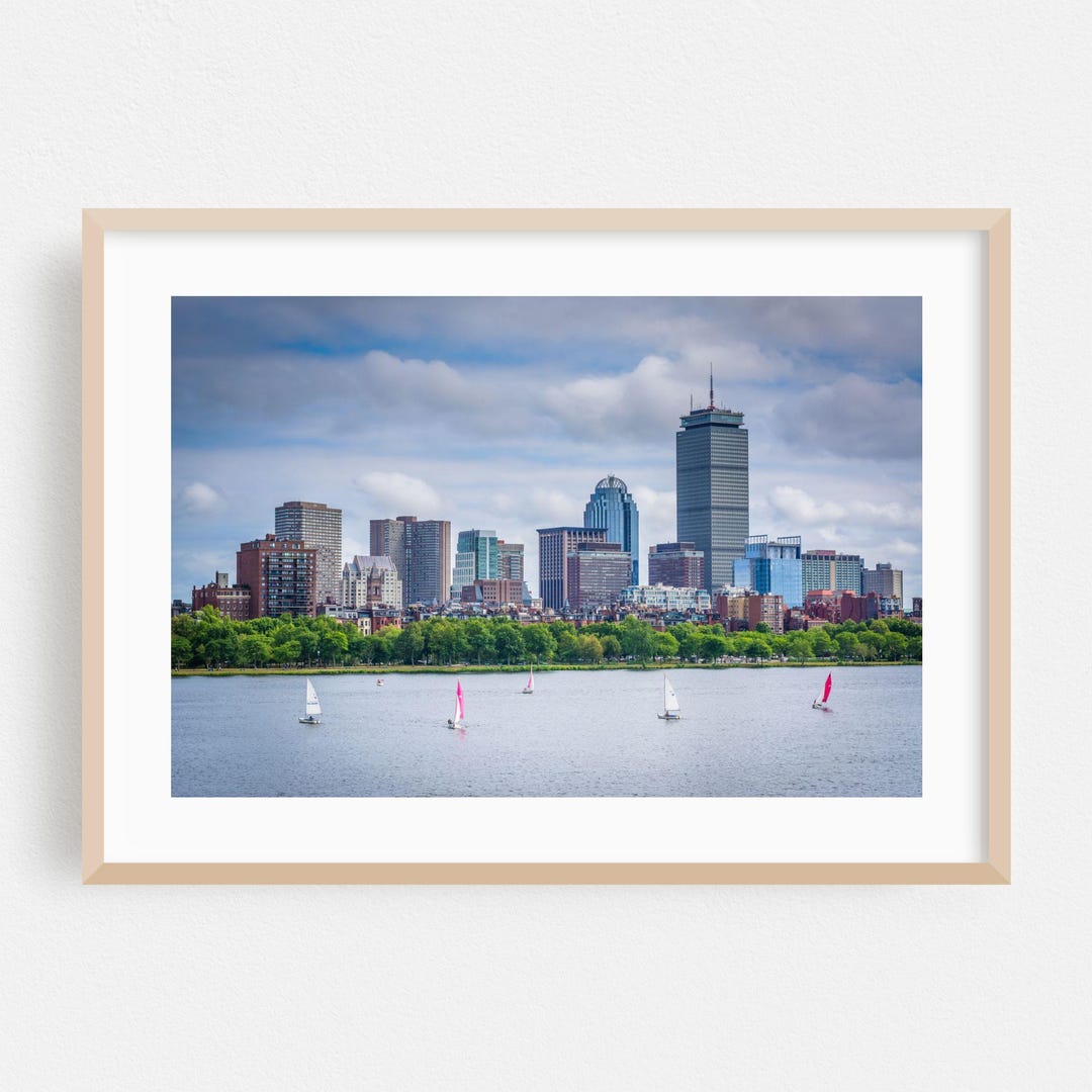 Boston Print, Massachusetts Wall Art, Skyline Framed Art, City Home ...