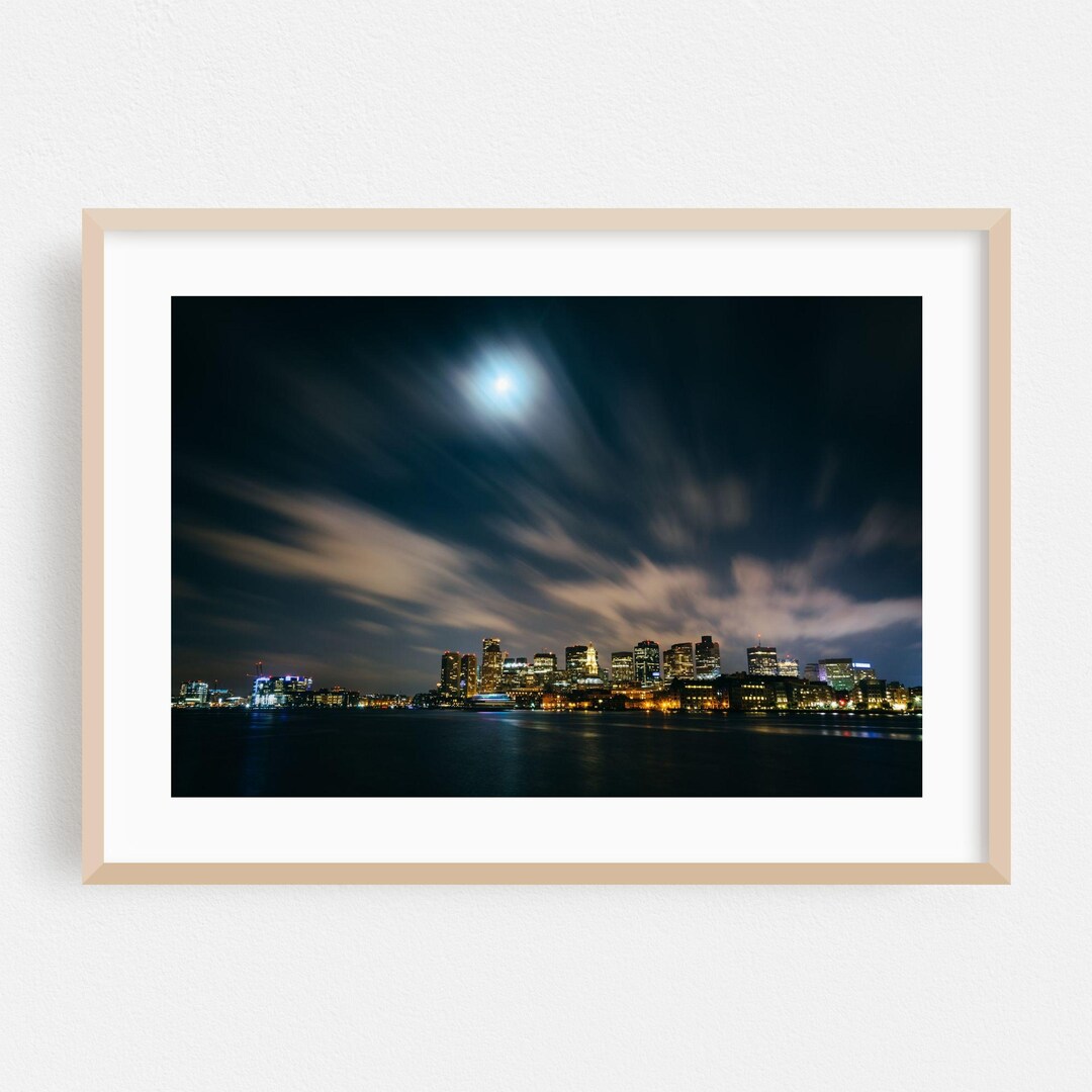 Boston Print, Massachusetts Wall Art, City Framed Art, Skyline Home ...