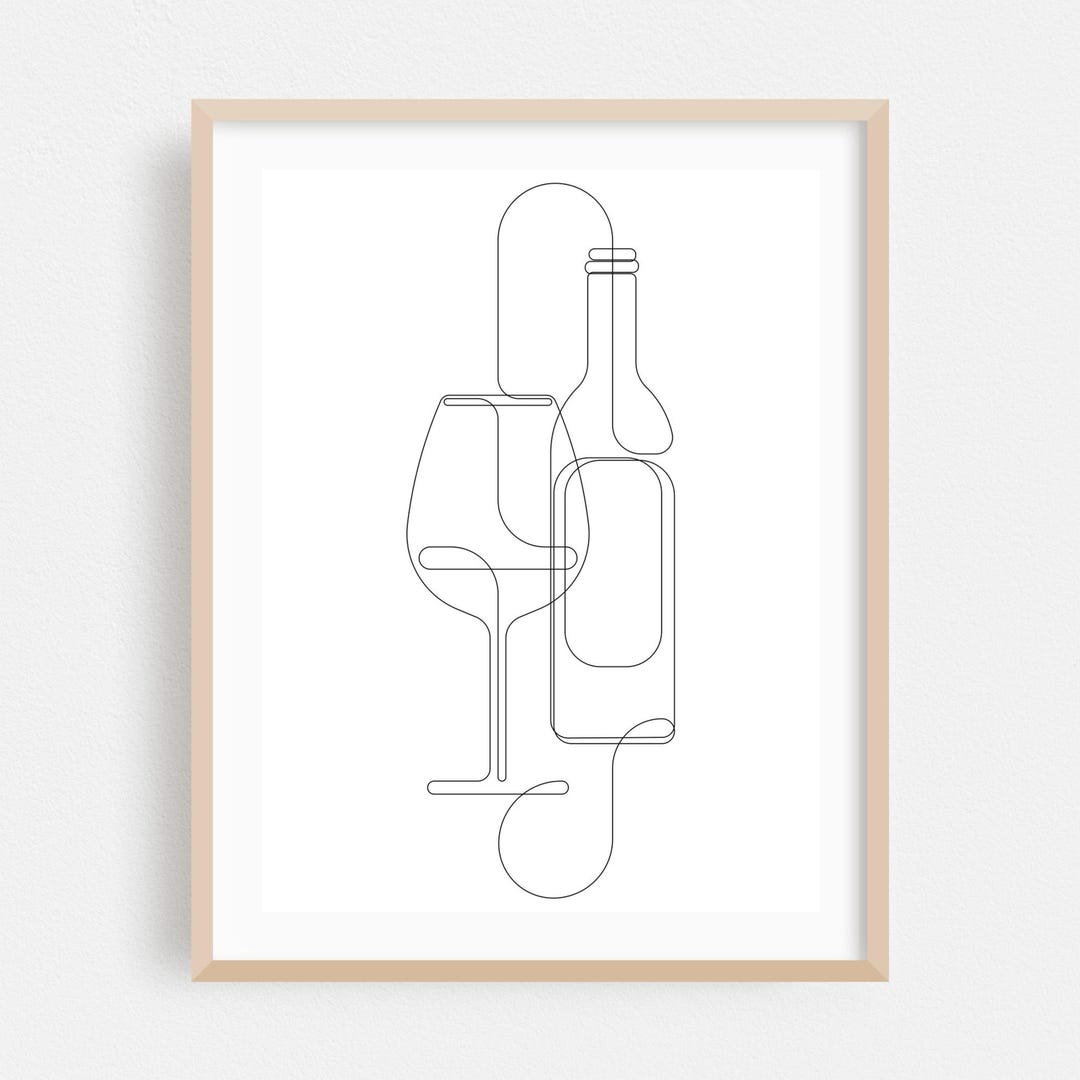 Line Art Print, Minimalist Wall Art, Abstract Framed Art, Kitchen Home ...