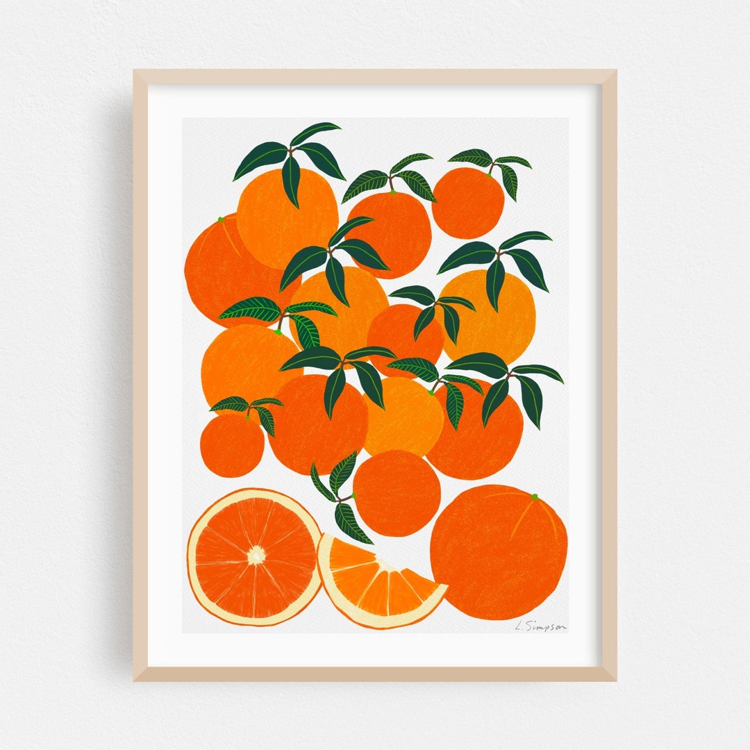 Orange Harvest Print, Fruit Print, Food Print, Citrus Fruit Print, Art ...