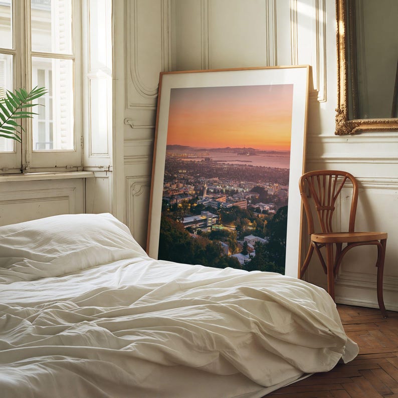 Berkeley Print, California Wall Art, City Framed Art, Sunset Home Decor ...