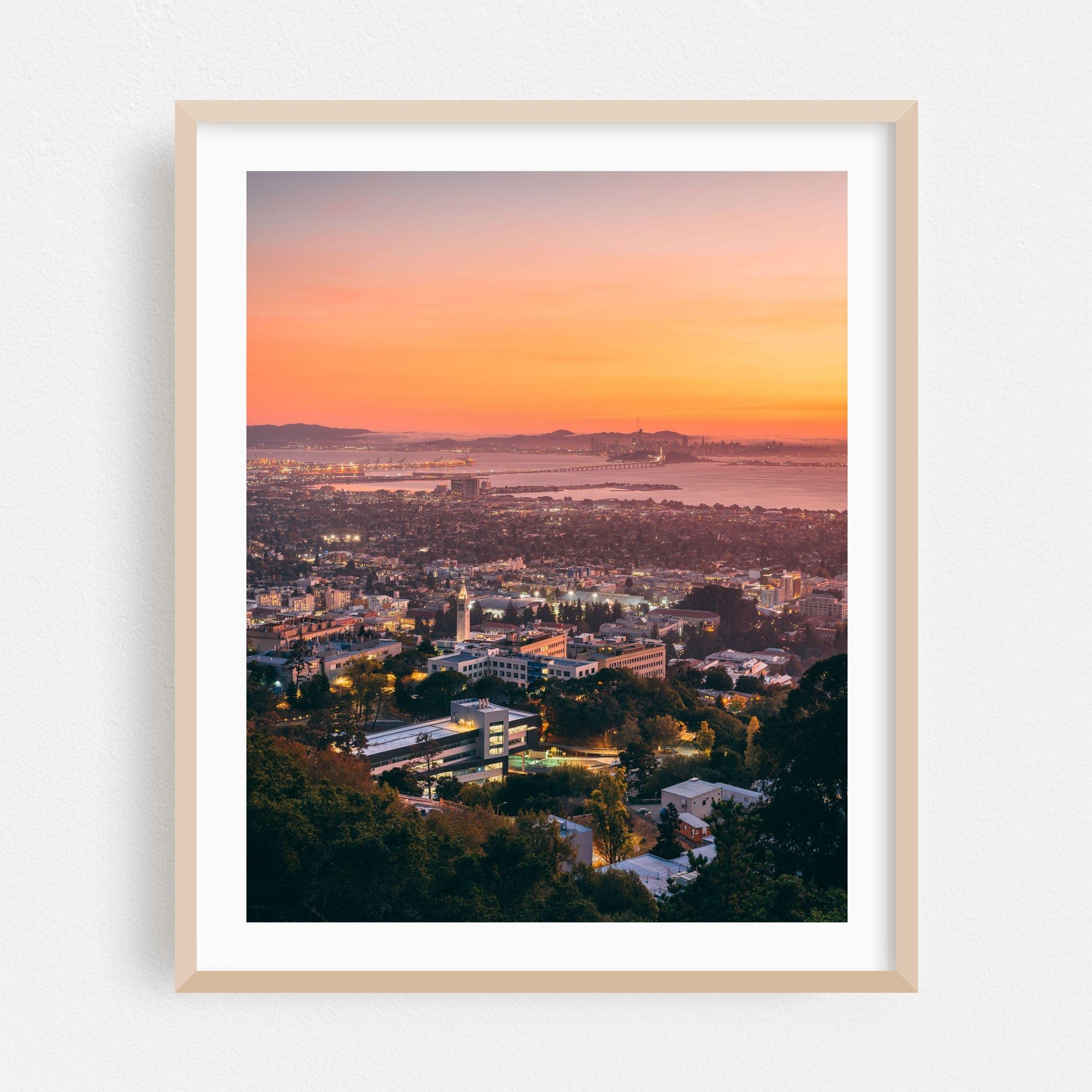 Berkeley Print, California Wall Art, City Framed Art, Sunset Home Decor ...