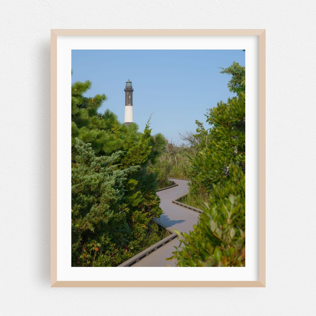Fire Island Print, New York Wall Art, Lighthouse Framed Art, Boardwalk ...