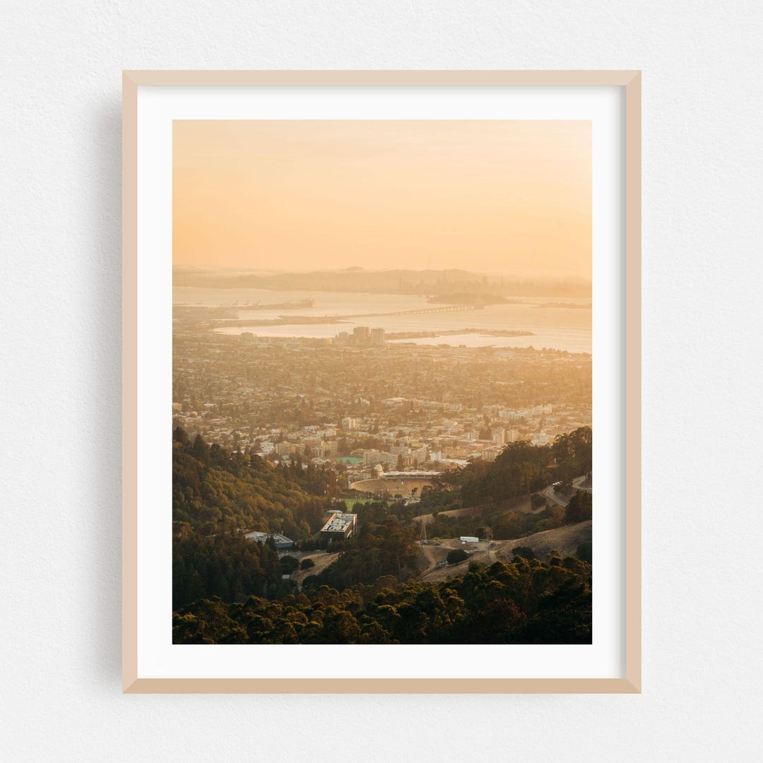 Berkeley Print, California Wall Art, Cityscape Framed Art, Sunset Home ...
