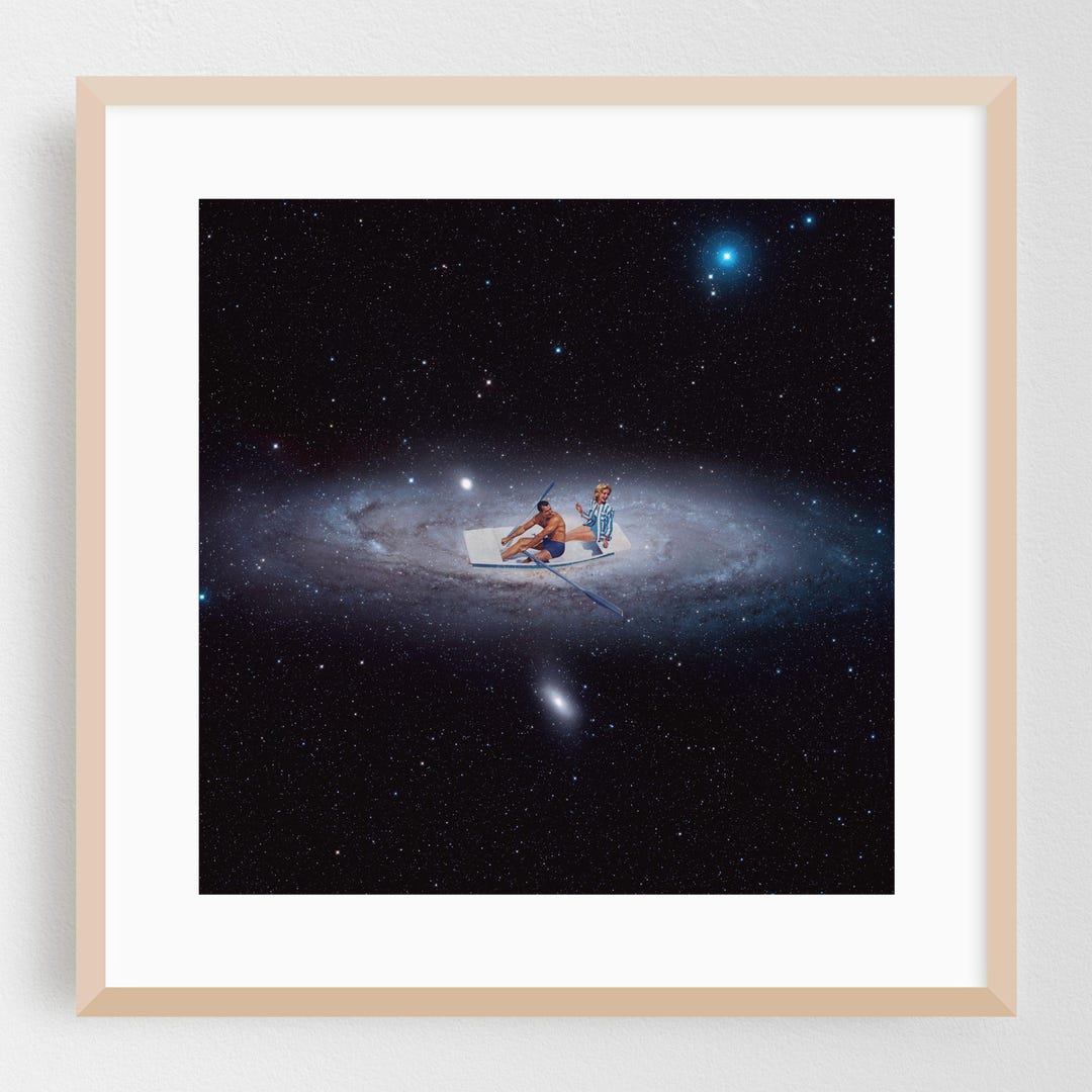 Hawaii Print, Space Wall Art, Surrealism Framed Art, Boat Home Decor ...