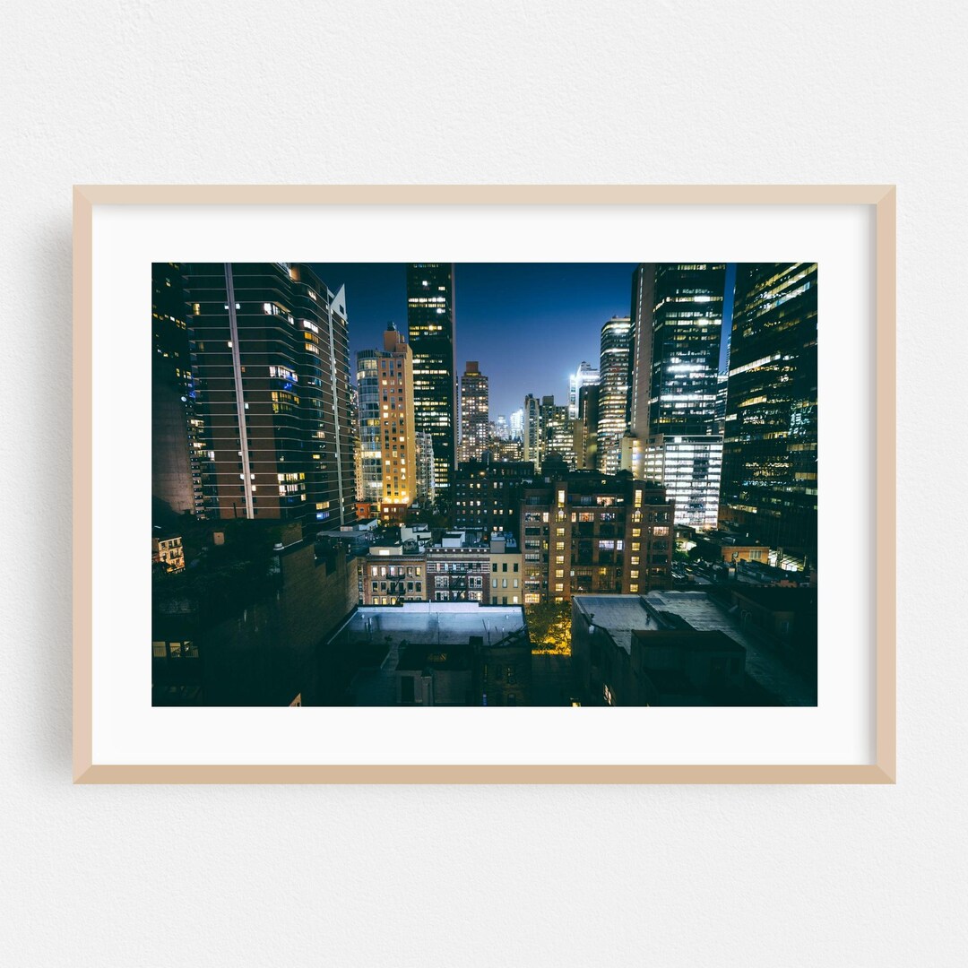 Manhattan Print, New York Wall Art, City Framed Art, Skyline Home Decor ...