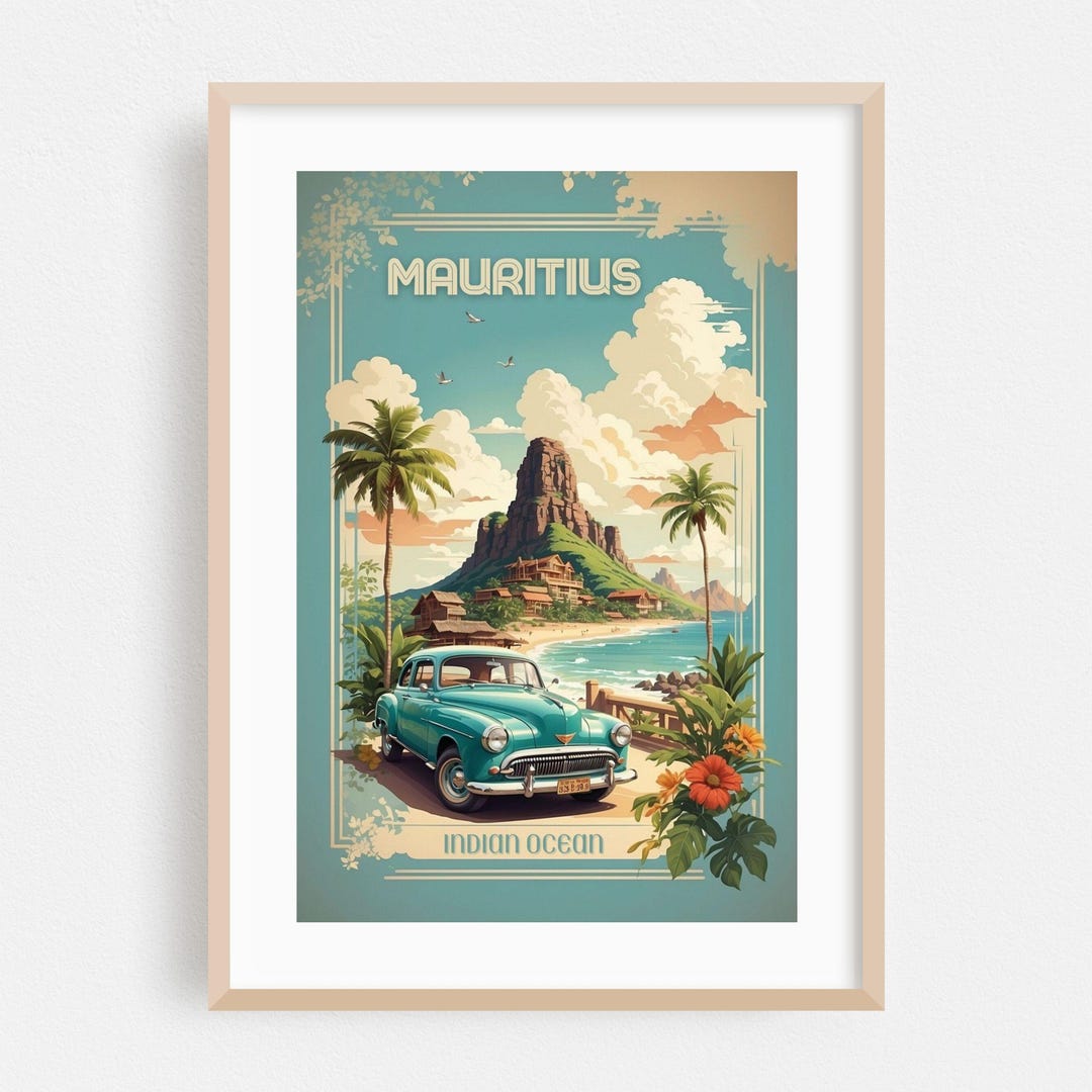 Mauritius Island Odyssey: Vintage Travel Poster Print, Mauritius Wall ...