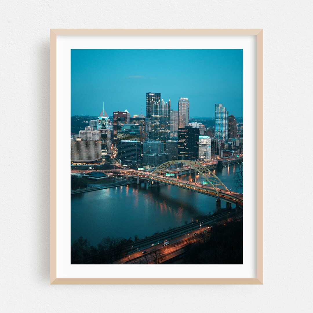 Pittsburgh Print, Pennsylvania Wall Art, City Framed Art, Skyline Home ...