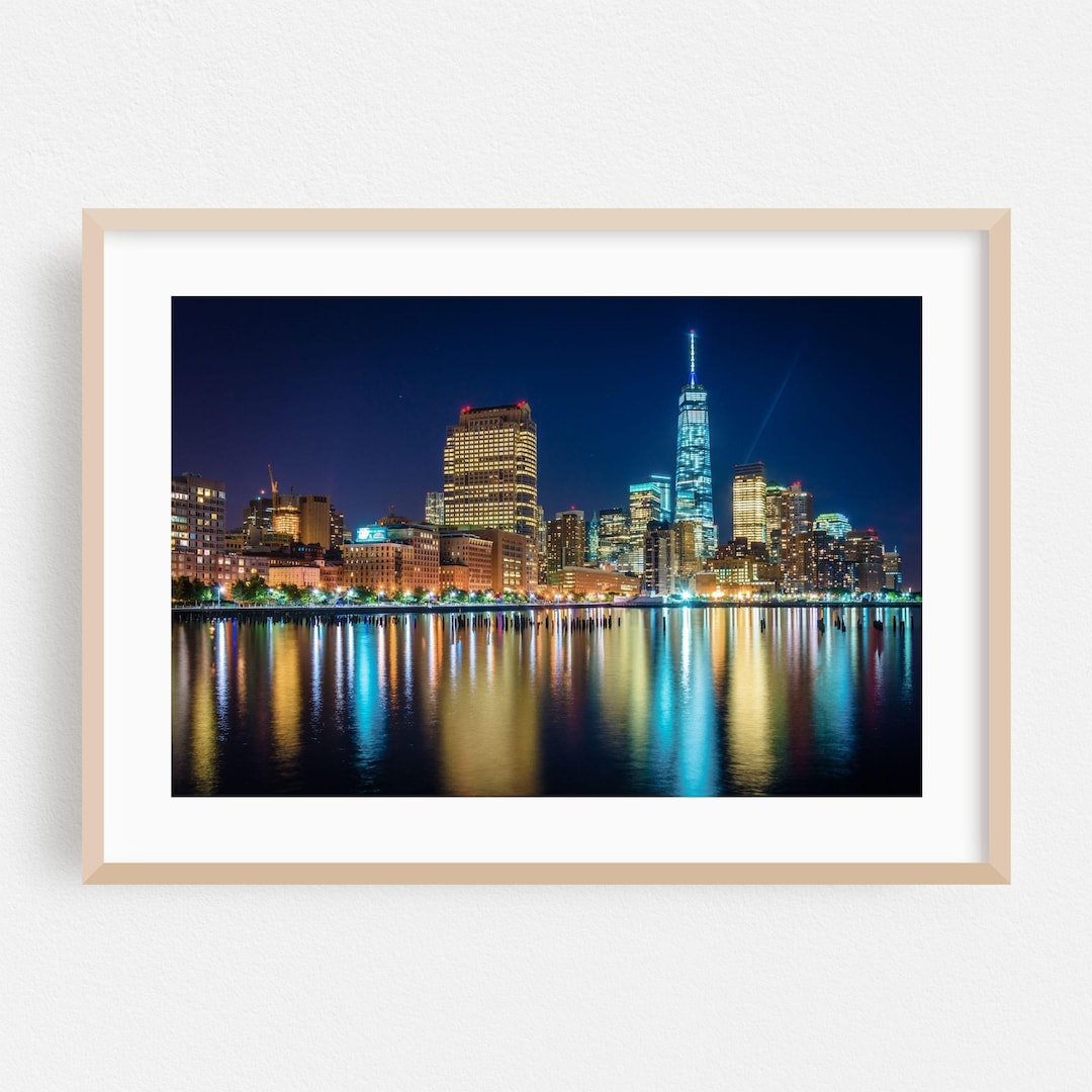 Manhattan Print, New York Wall Art, City Framed Art, Skyline Home Decor ...