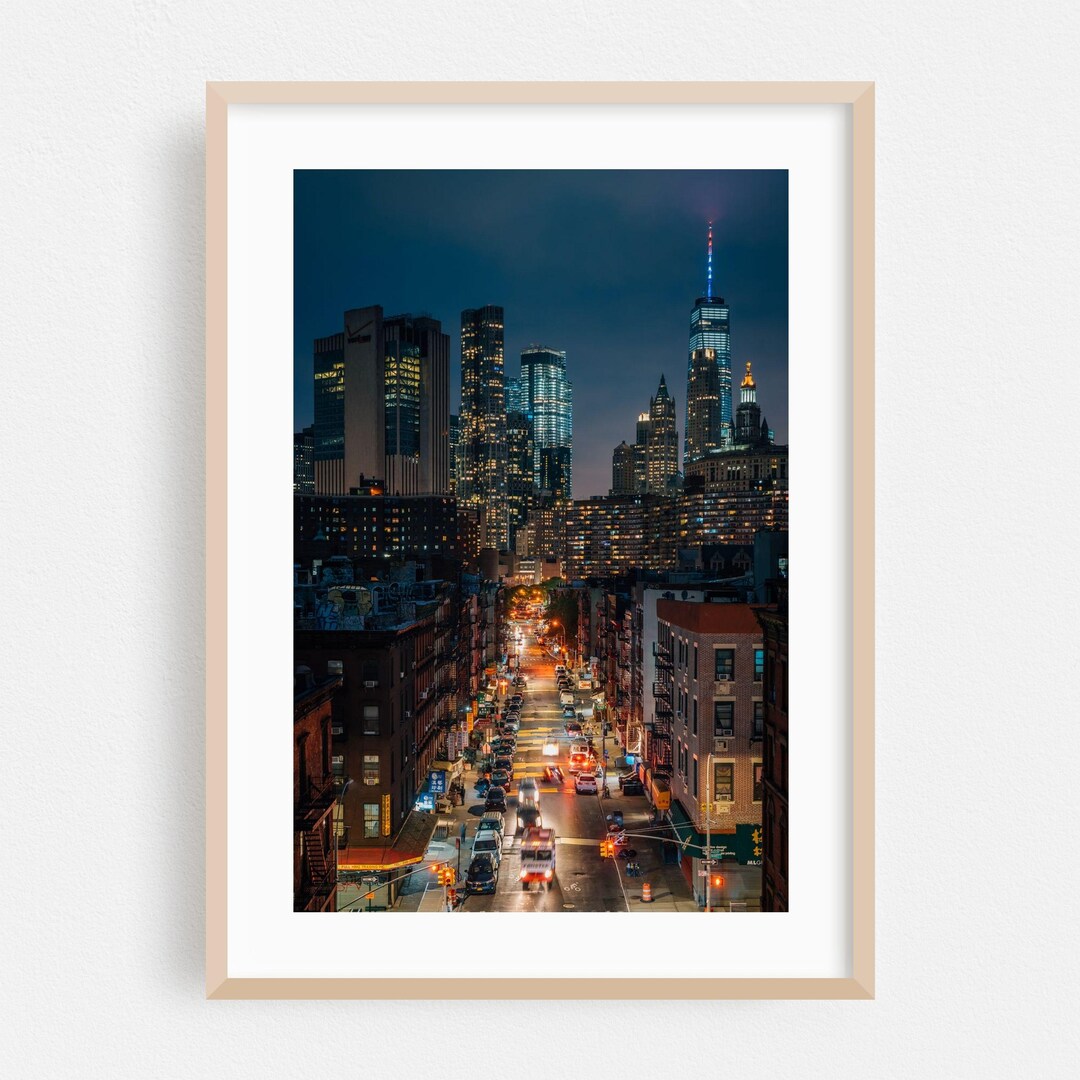 Manhattan Print, New York Wall Art, City Framed Art, Skyline Home Decor ...