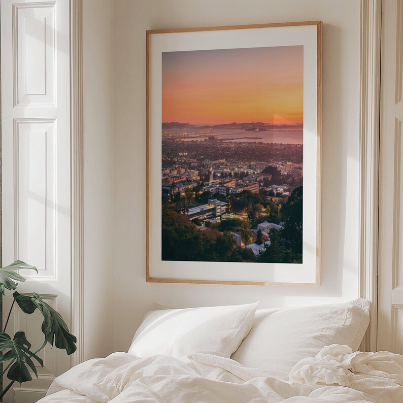 Berkeley Print, California Wall Art, City Framed Art, Sunset Home Decor ...