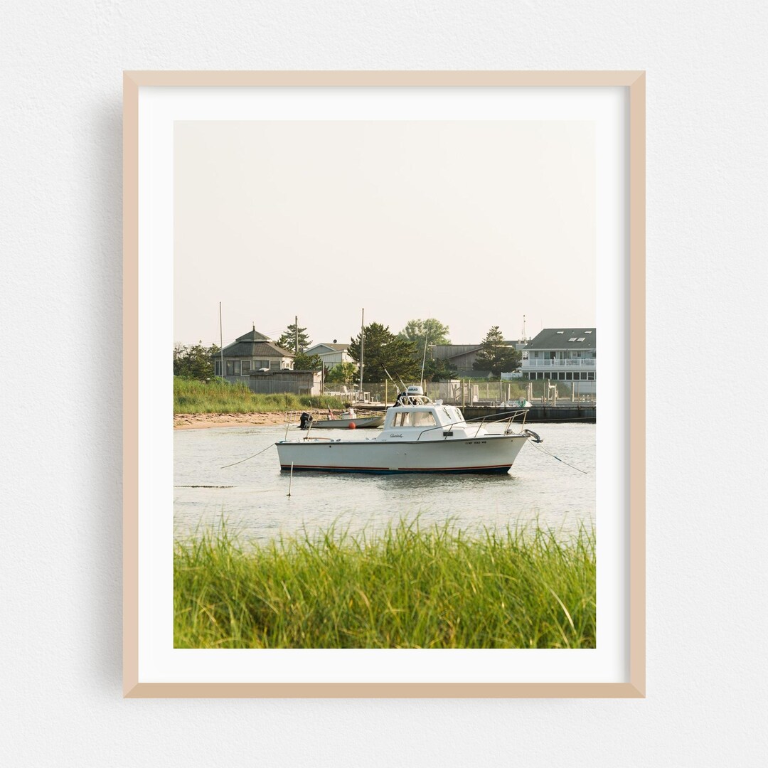 Fire Island Print, New York Wall Art, Boat Framed Art, Coast Home Decor ...