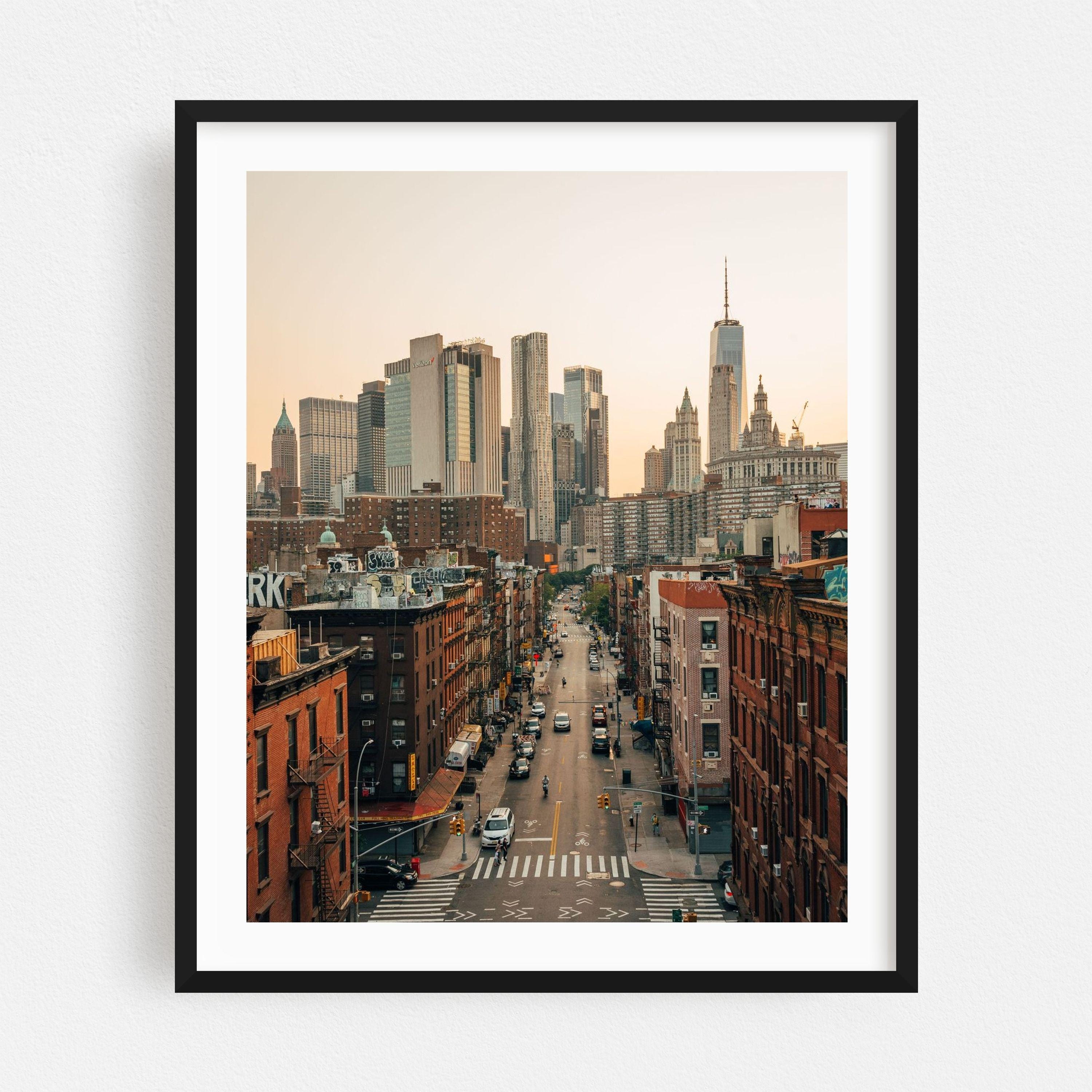 Manhattan Print, New York Wall Art, City Framed Art, Skyline Home Decor ...