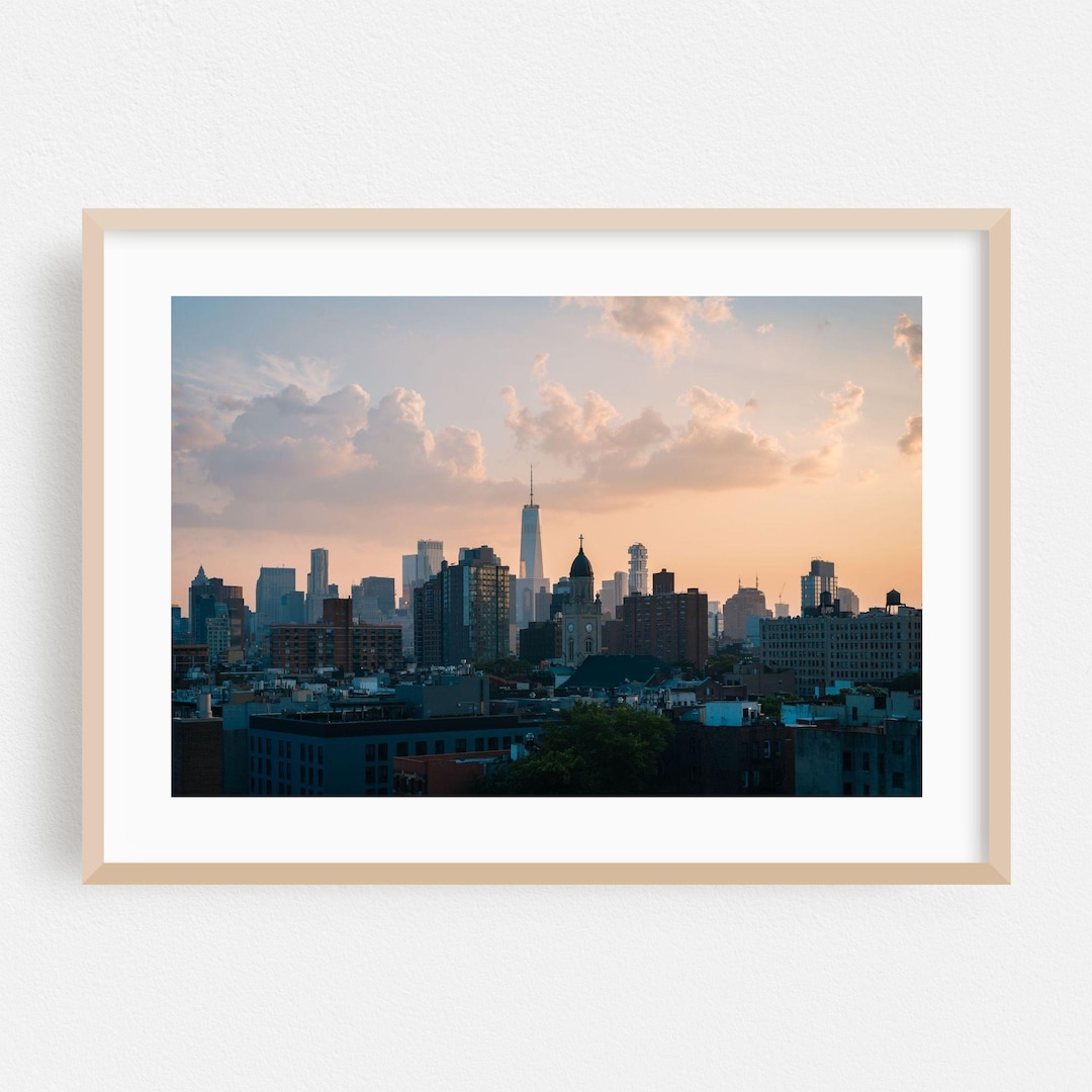 Manhattan Print, New York Wall Art, Skyline Framed Art, City Home Decor ...