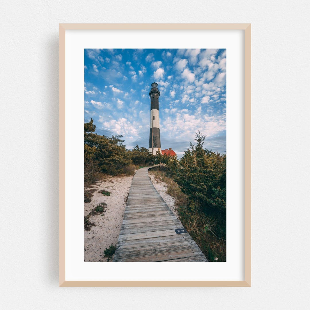 Fire Island Print, New York Wall Art, Lighthouse Framed Art, Coastal ...