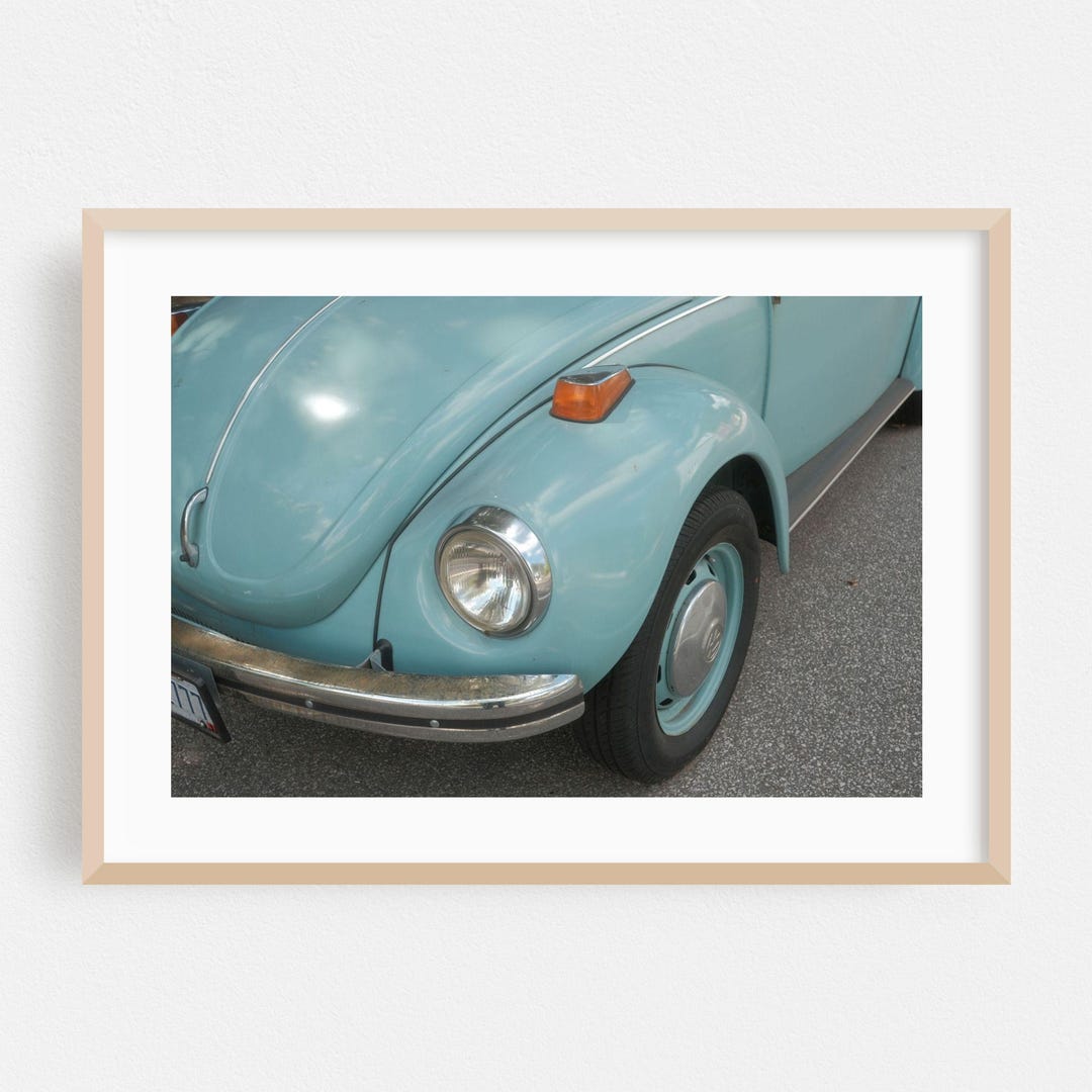 Vintage Print, Car Wall Art, Retro Framed Art, Pastel Home Decor ...