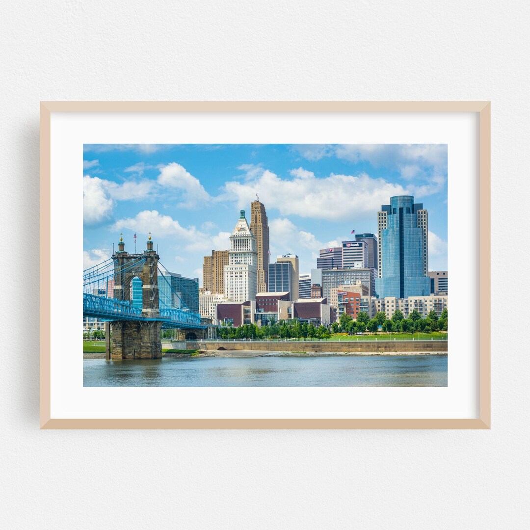 Cincinnati Print, Ohio Wall Art, City Framed Art, Skyline Home Decor ...