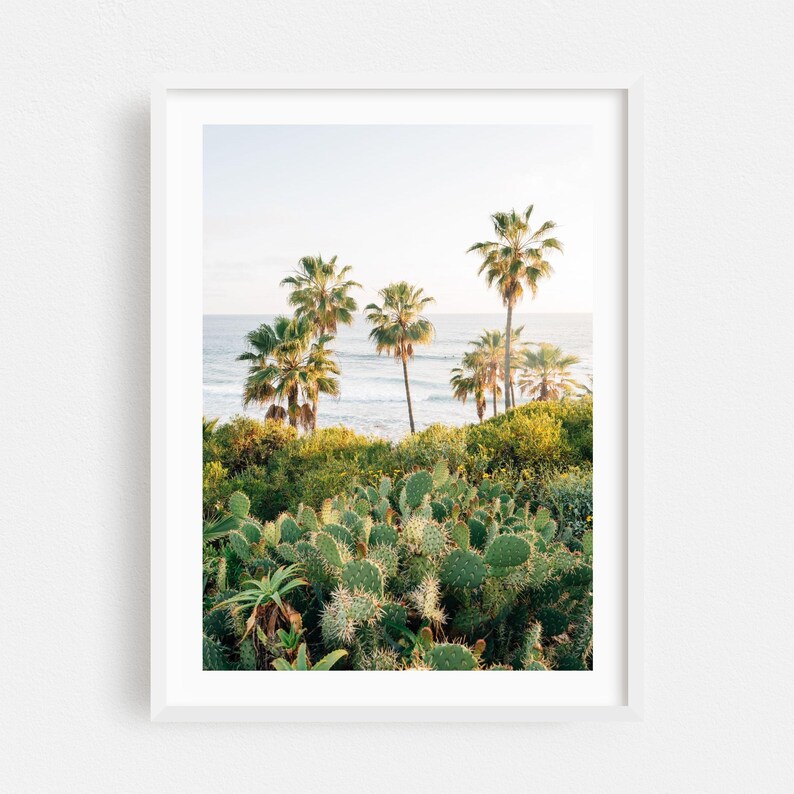 Laguna Beach Print, California Wall Art, Palm Tree Framed Art, Beach ...